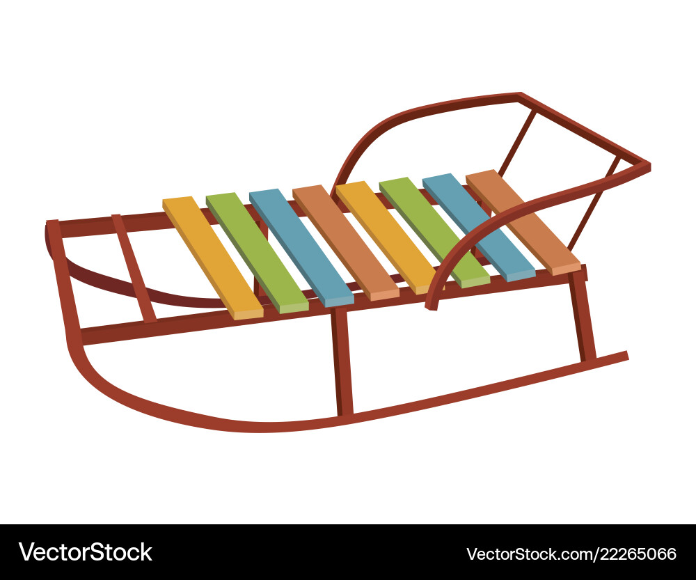 Sledge for children cartoon Royalty Free Vector Image