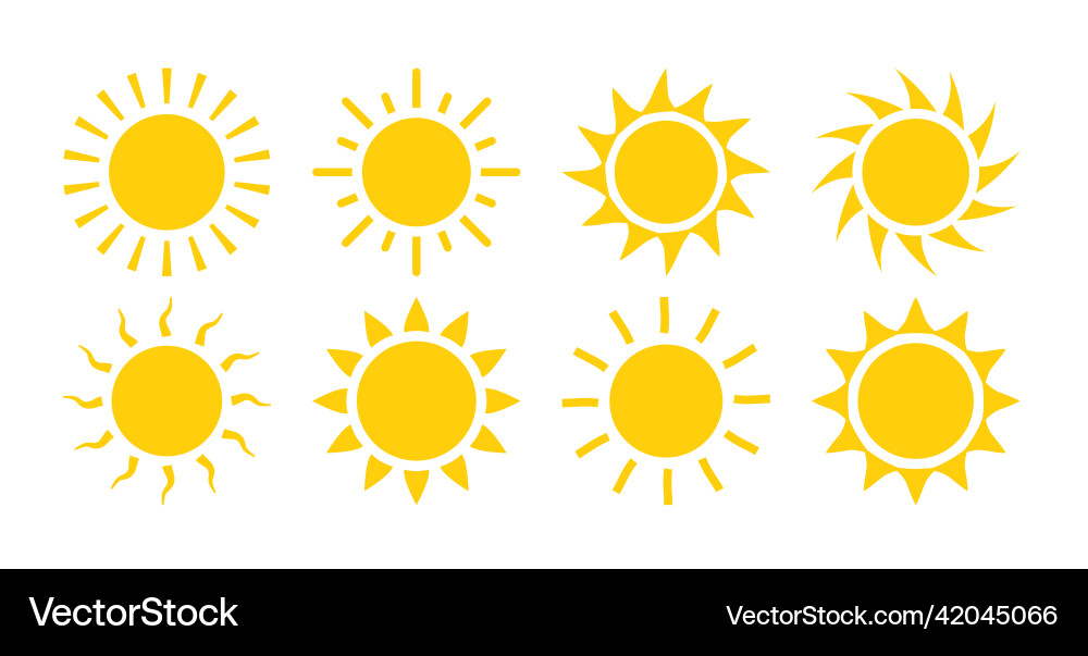 Sun icon summer symbol graphic design Royalty Free Vector