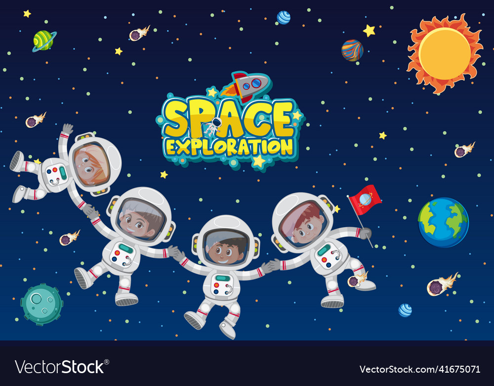 Astronaut exploring the space Royalty Free Vector Image