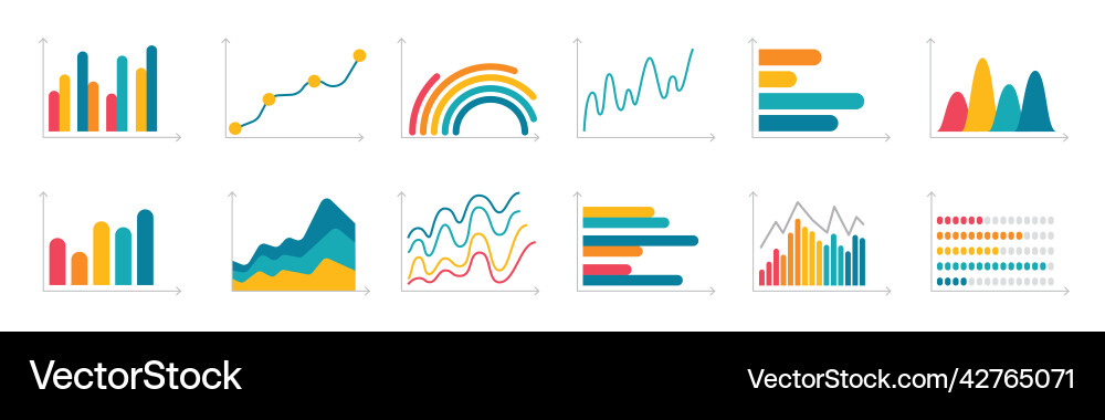 Business financial charts Royalty Free Vector Image