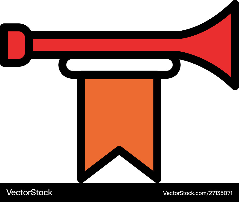 Fanfare filled line icon Royalty Free Vector Image