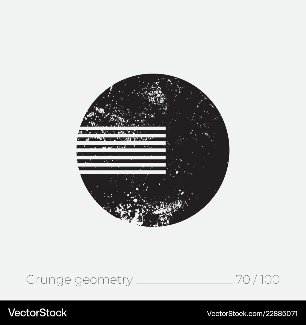 Geometric simple shape in grunge retro style Vector Image