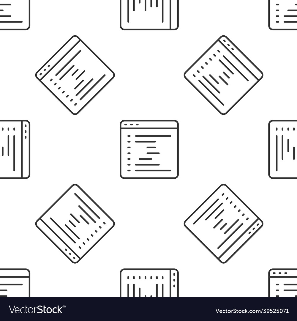 Grey line browser window icon isolated seamless Vector Image