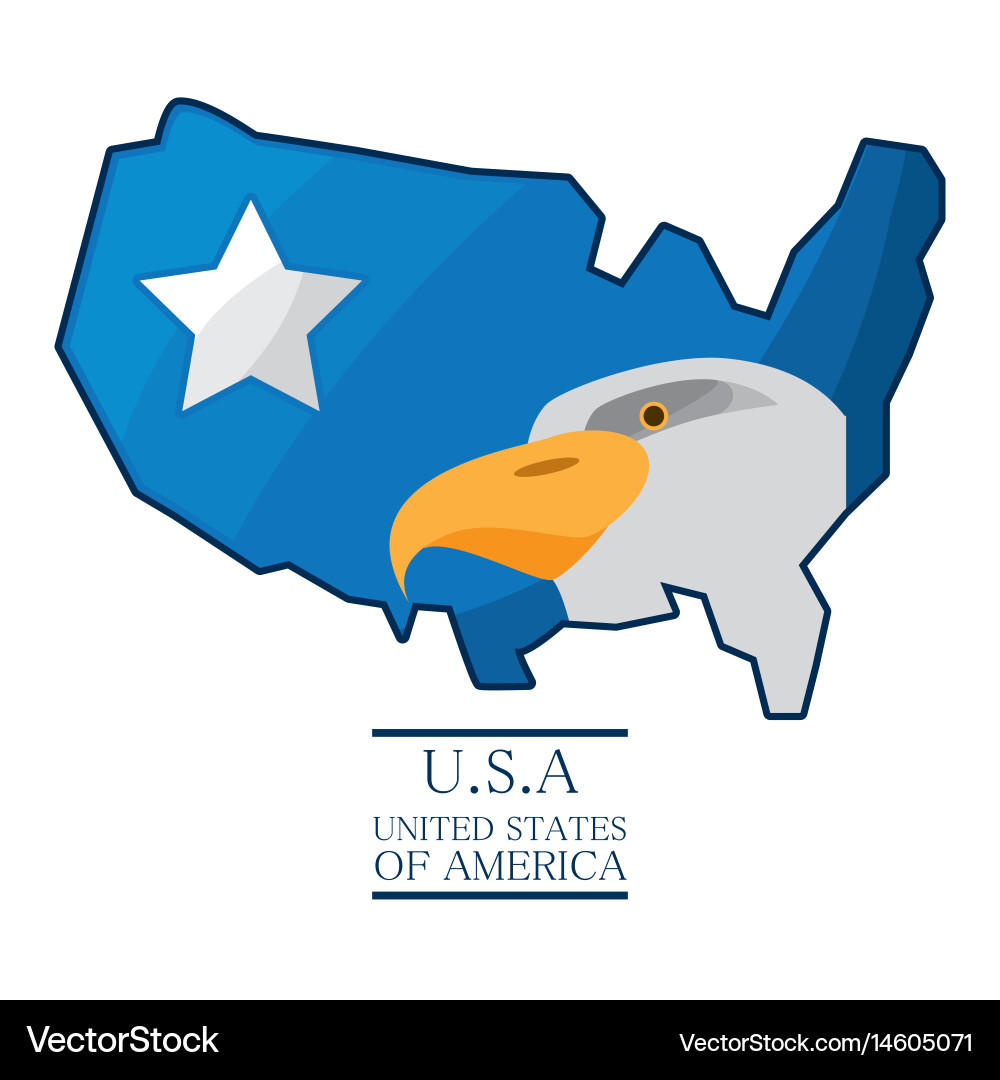Nice eagle with piece of american flag Royalty Free Vector