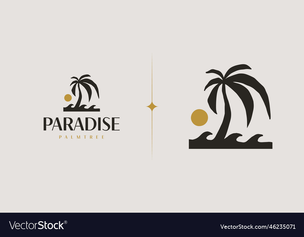 Palm tree summer tropical universal creative Vector Image