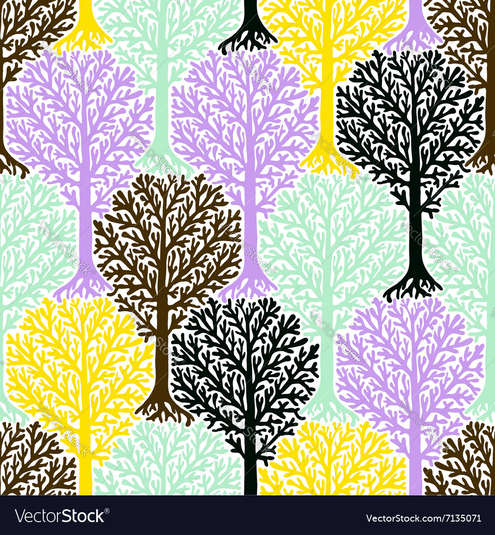Pattern with trees Royalty Free Vector Image - VectorStock