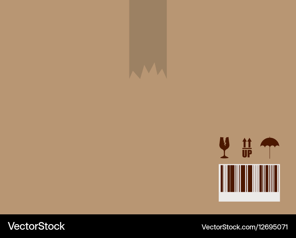 Sealed packaging tape in carton Royalty Free Vector Image