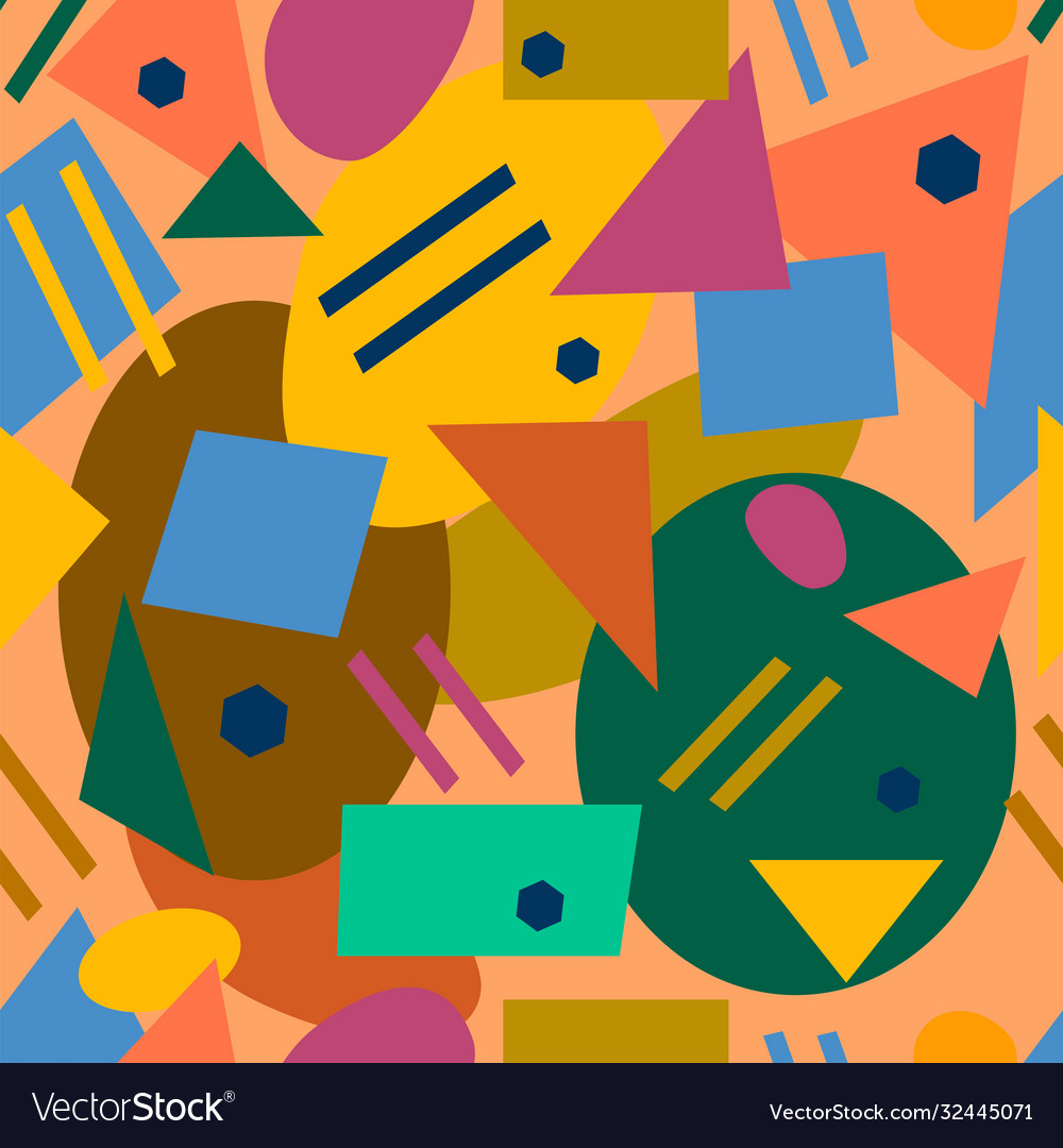 Seamless bright pattern abstract shapes Royalty Free Vector