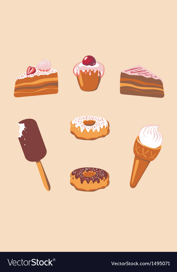 Sweet set Royalty Free Vector Image - VectorStock