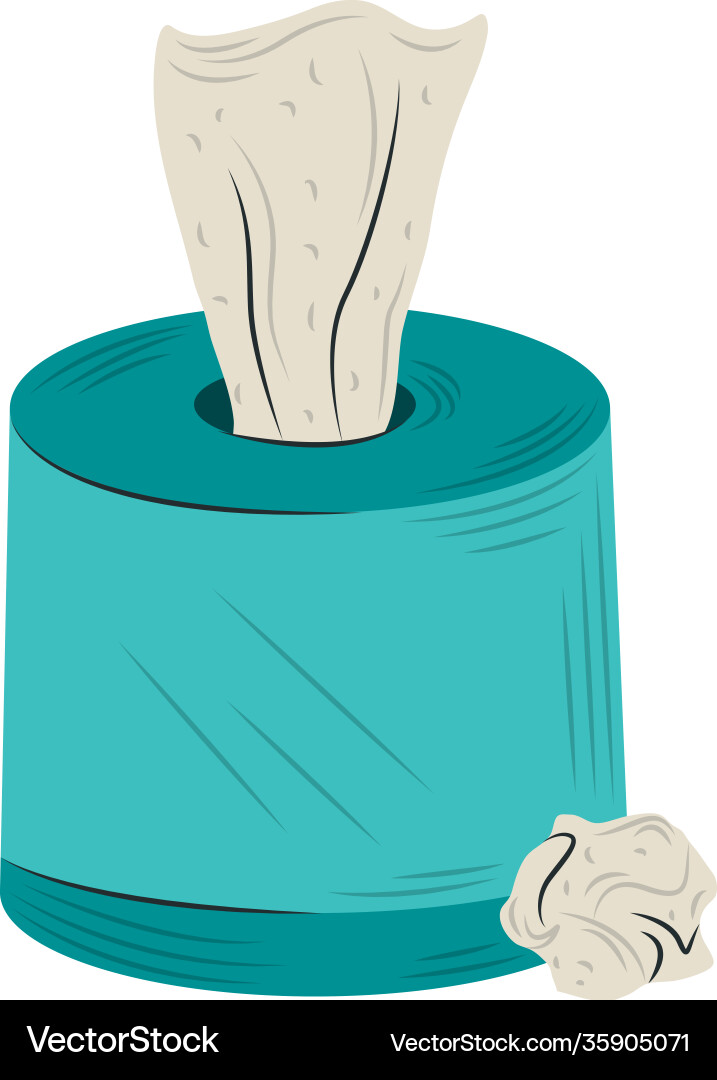 Tissue paper roll box cartoon isolated design Vector Image