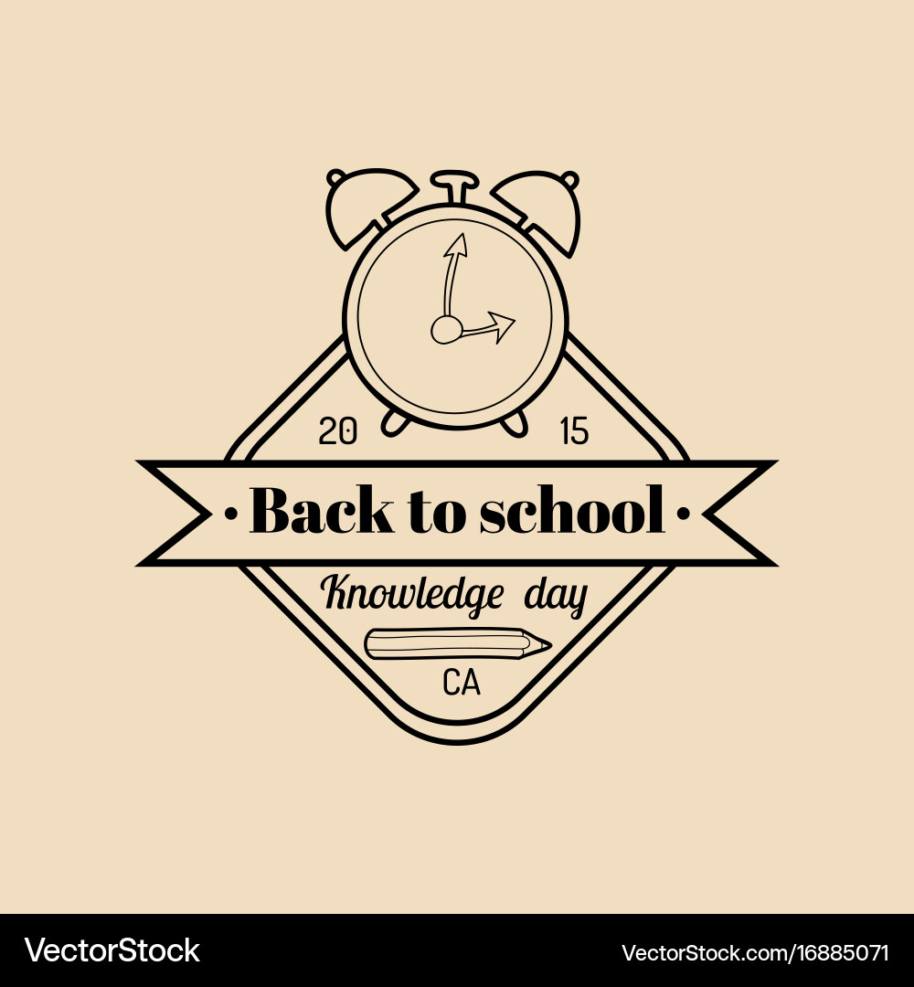 Vintage welcome back to school logo Royalty Free Vector