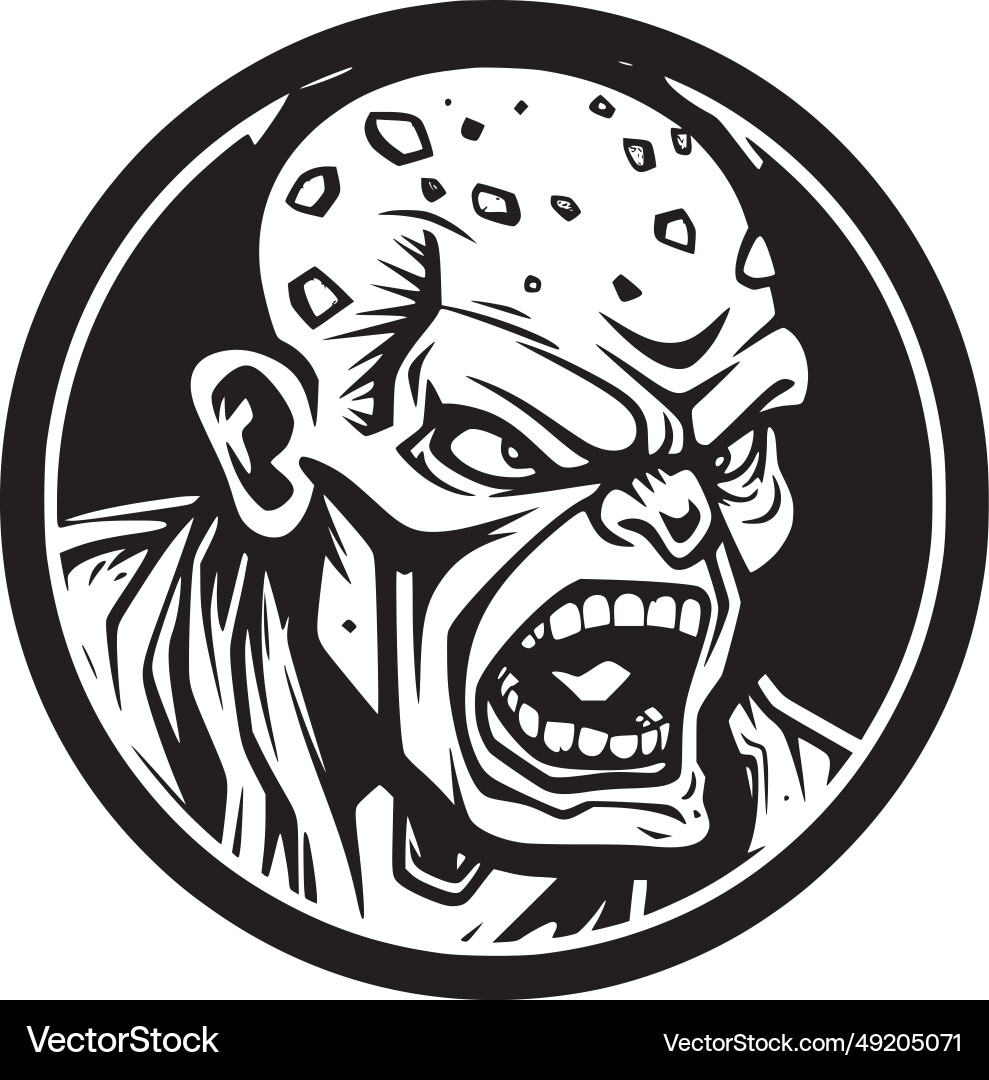 Zombie - black and white isolated icon Royalty Free Vector