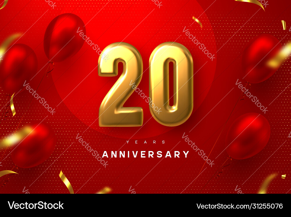 20 years anniversary celebration banner Royalty Free Vector