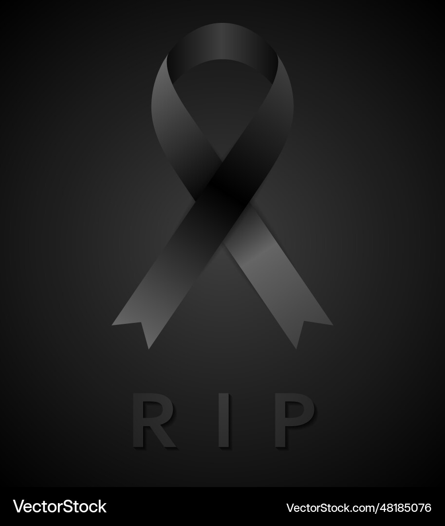 Black mourning tape and rip inscription Royalty Free Vector