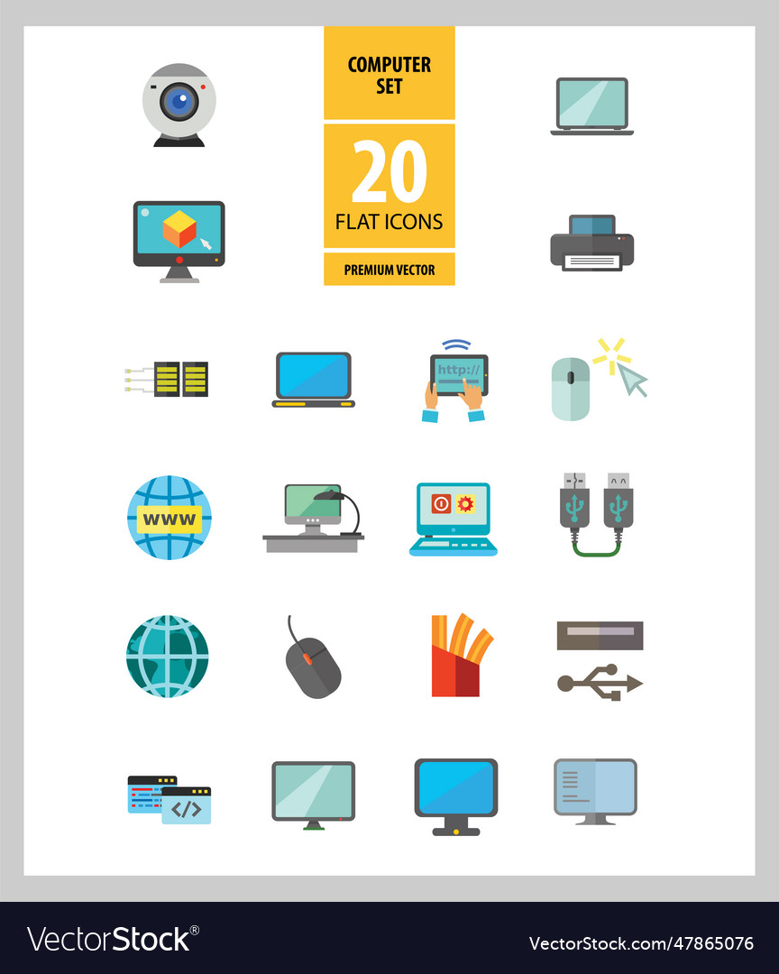 Computer icon set Royalty Free Vector Image - VectorStock