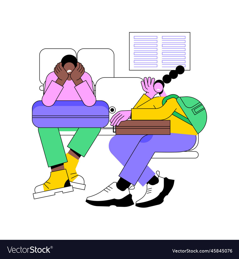Flight delayed isolated cartoon Royalty Free Vector Image Flight delayed isolated cartoon Royalty Free Vector Image