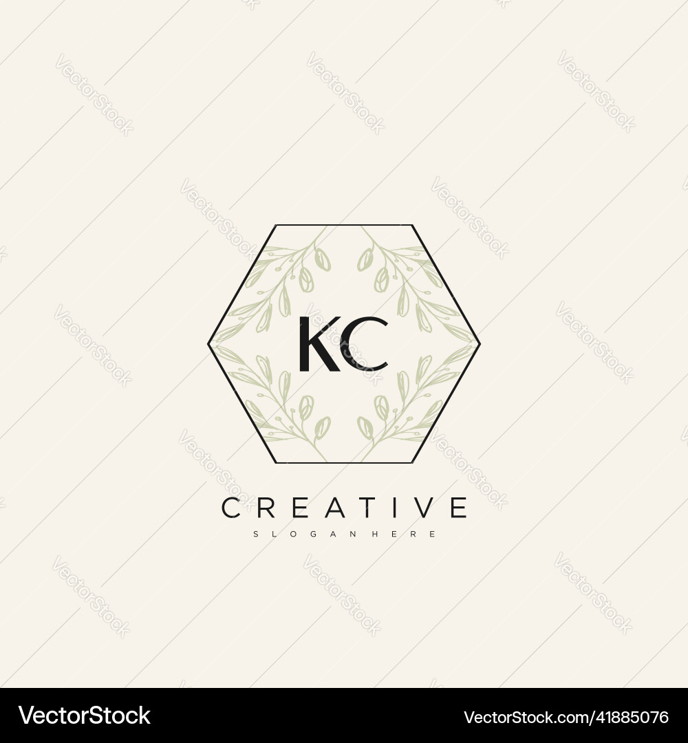 Kc initial letter flower logo template premium art