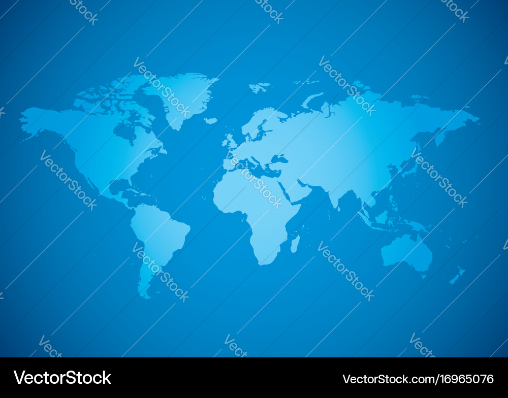 Light blue background with map of the world Vector Image