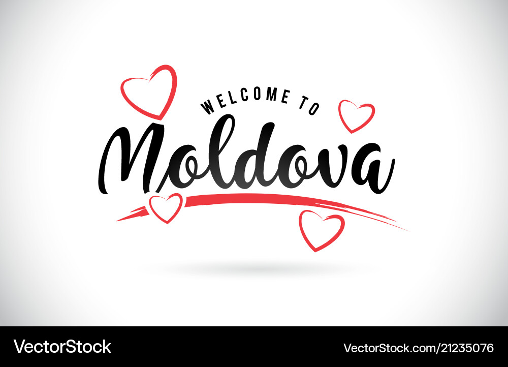 Moldova welcome to word text with handwritten Vector Image