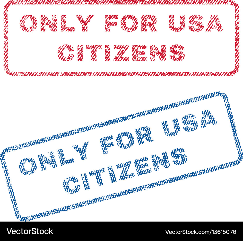 Only for usa citizens textile stamps Royalty Free Vector