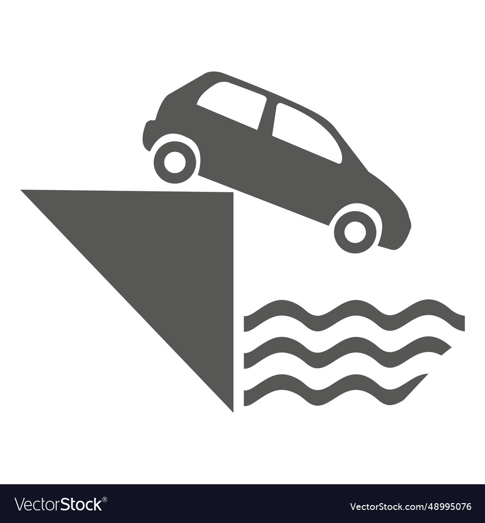 River bank road sign Royalty Free Vector Image