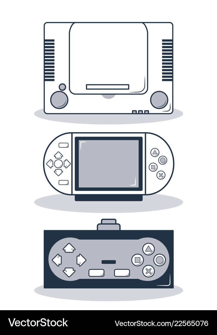 Set of videogame consoles Royalty Free Vector Image
