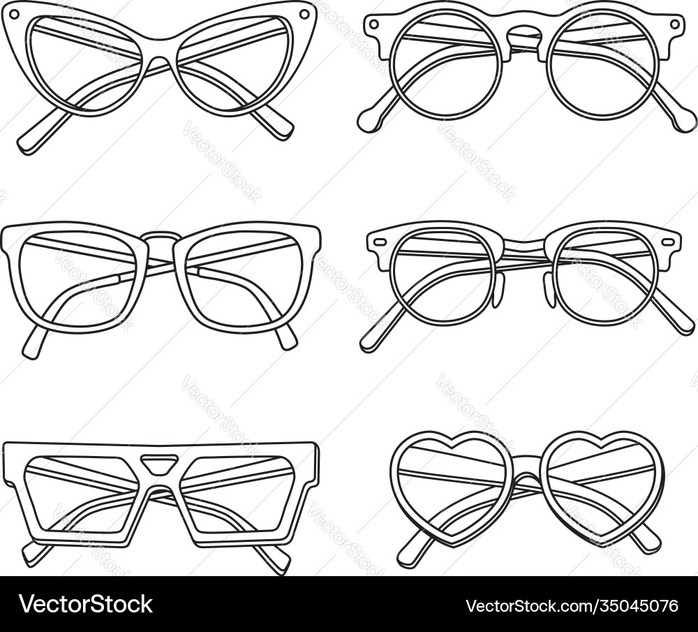 Sunglasses icons set isolated on white background Vector Image