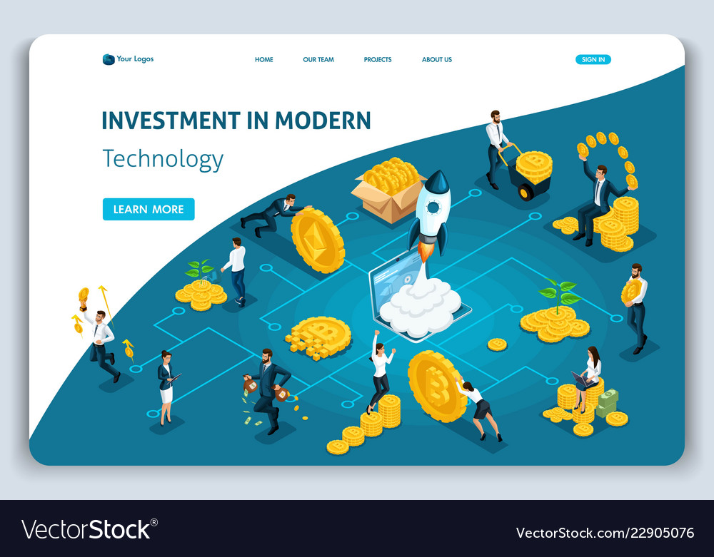 Website template landing page isometric concept Vector Image
