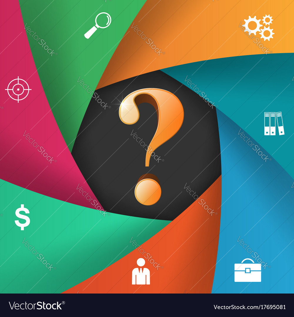 3d infographic design template and question icons Vector Image