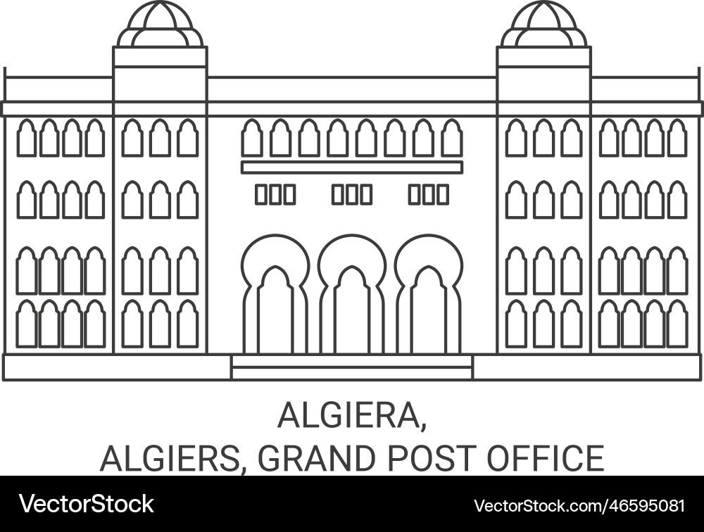 Algiera algiers grand post office travel Vector Image