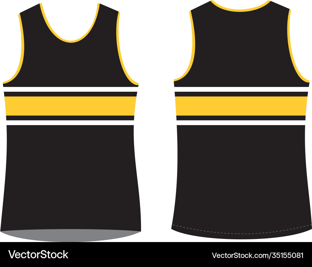 Athletics vests mock ups black Royalty Free Vector Image