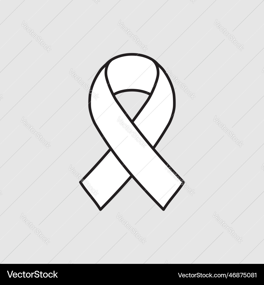 Awareness ribbon line icon Royalty Free Vector Image