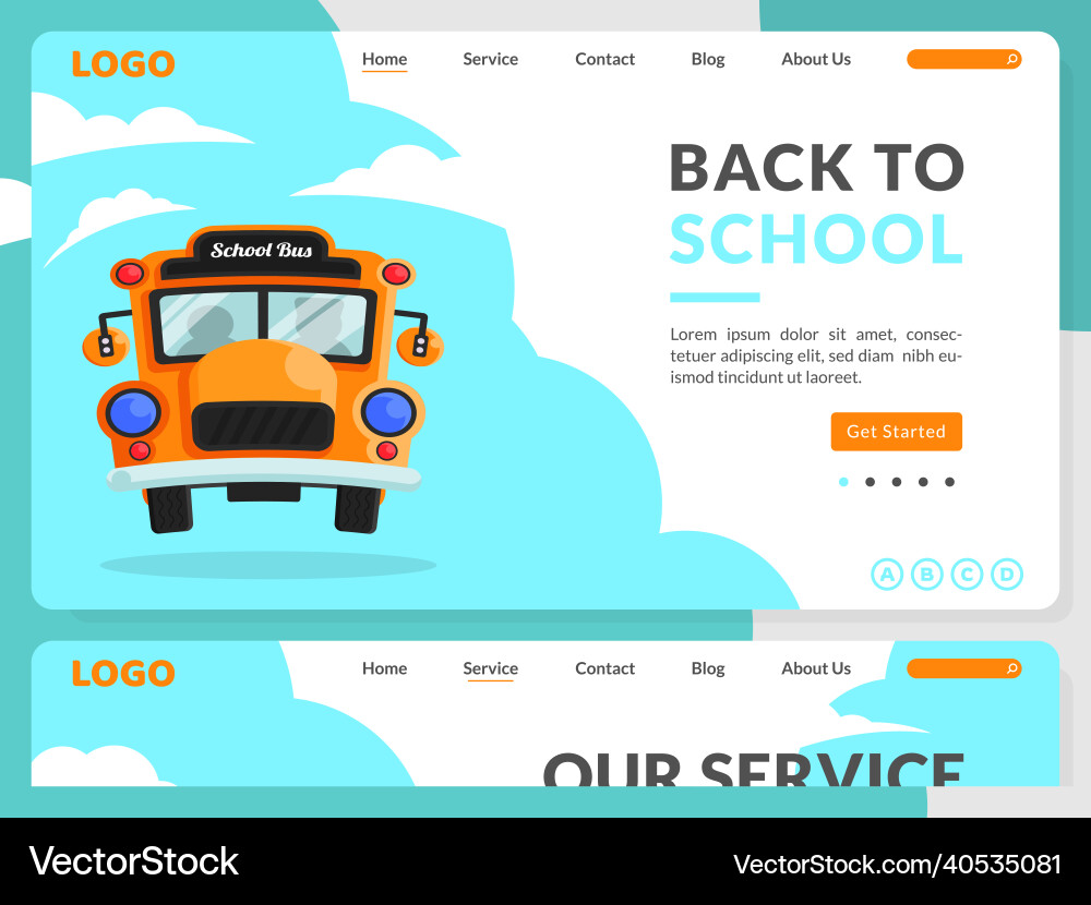Back to school landing page design template Vector Image