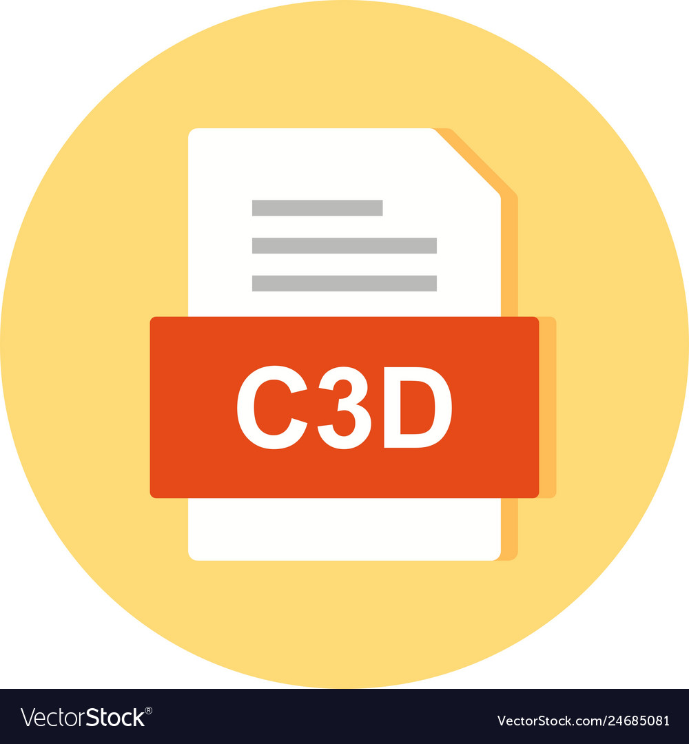 C3d File Document Icon Royalty Free Vector Image