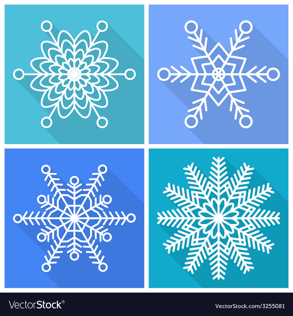 Collection of snowflakes icons Royalty Free Vector Image