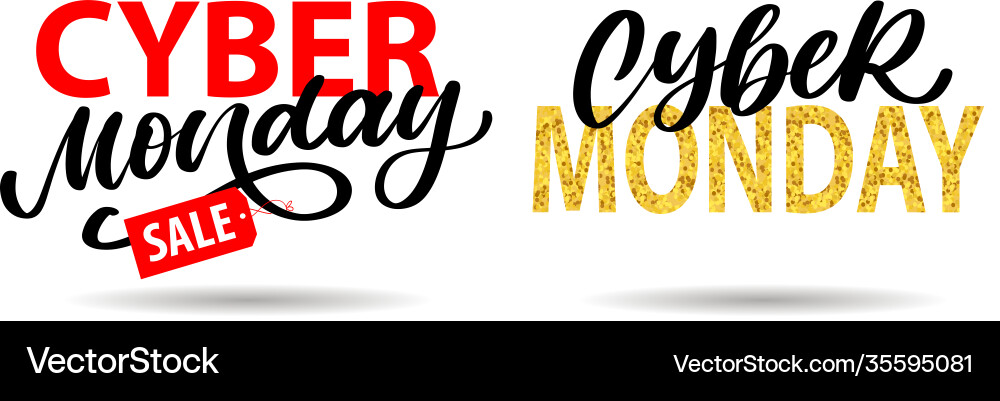Cyber monday lettering calligraphy text brush Vector Image