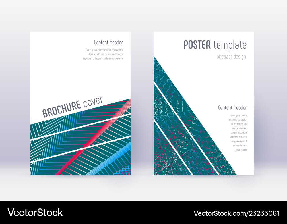 Geometric cover design template set red abstract Vector Image