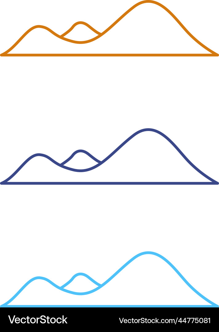 Geometric hills logo isolated on white Royalty Free Vector