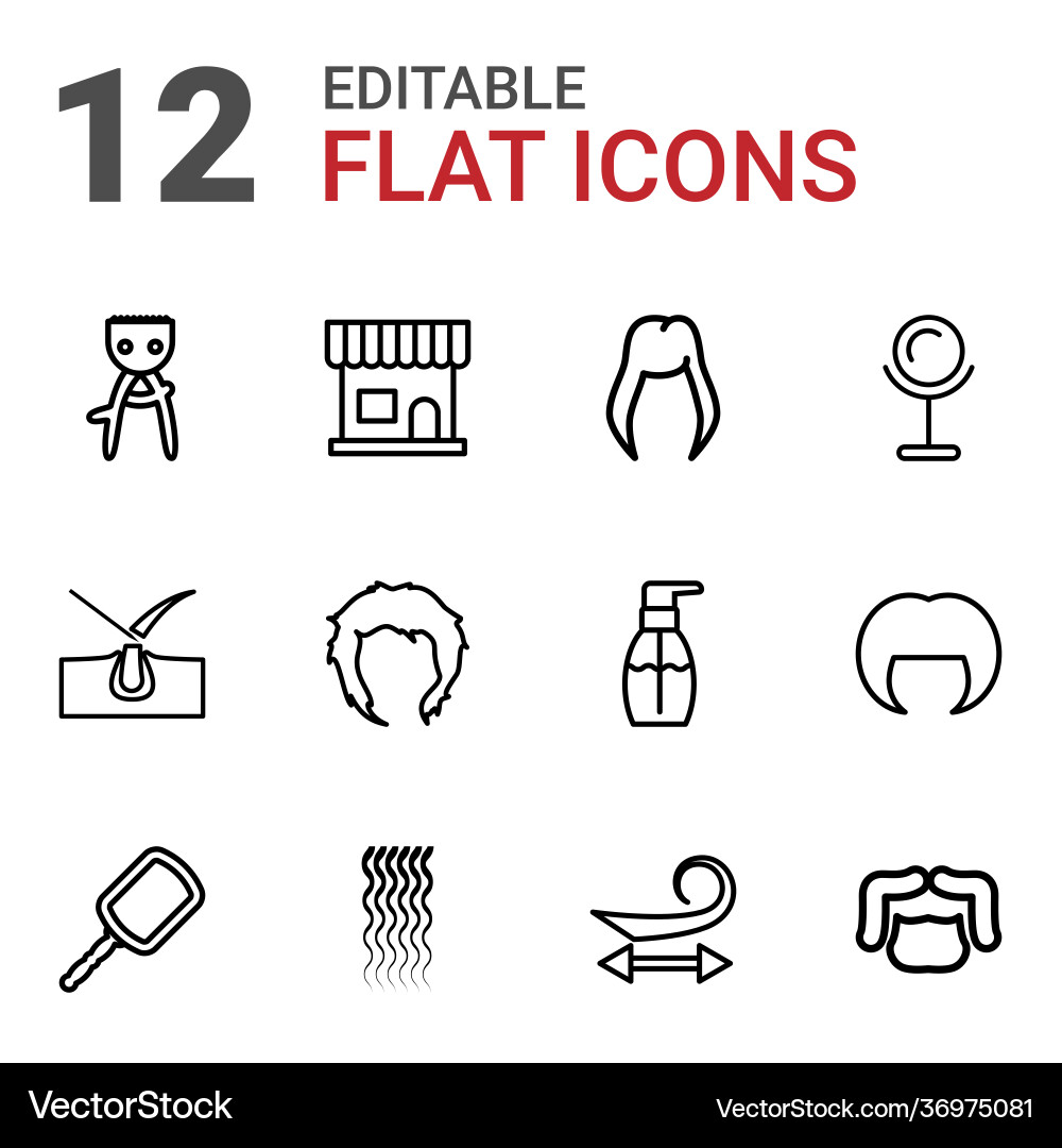 Hair icons Royalty Free Vector Image - VectorStock
