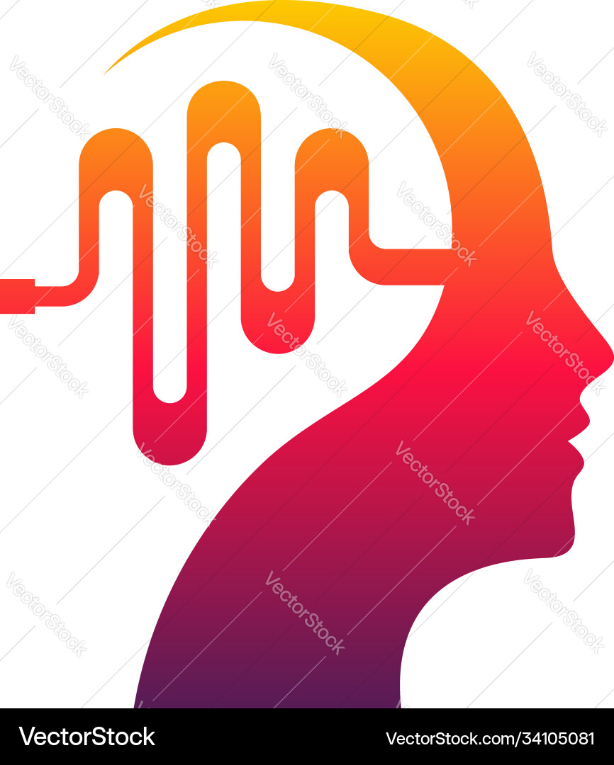 Mind health logo designs concept head Royalty Free Vector