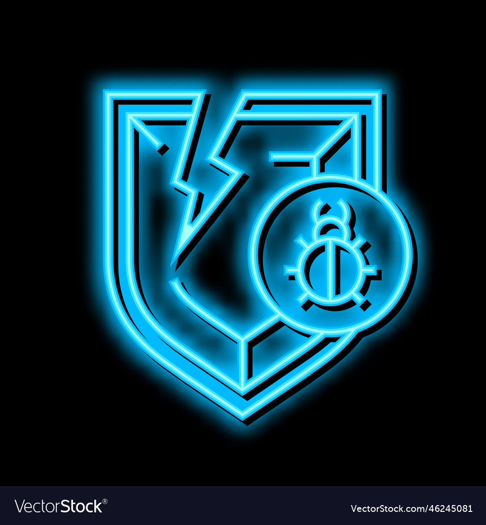 Policy virus problem neon glow icon Royalty Free Vector