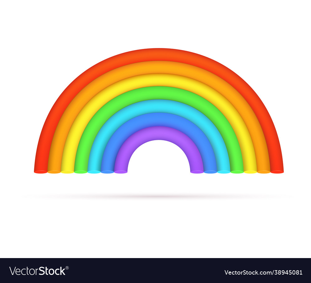 Realistic bright rainbow arch 3d icon Royalty Free Vector
