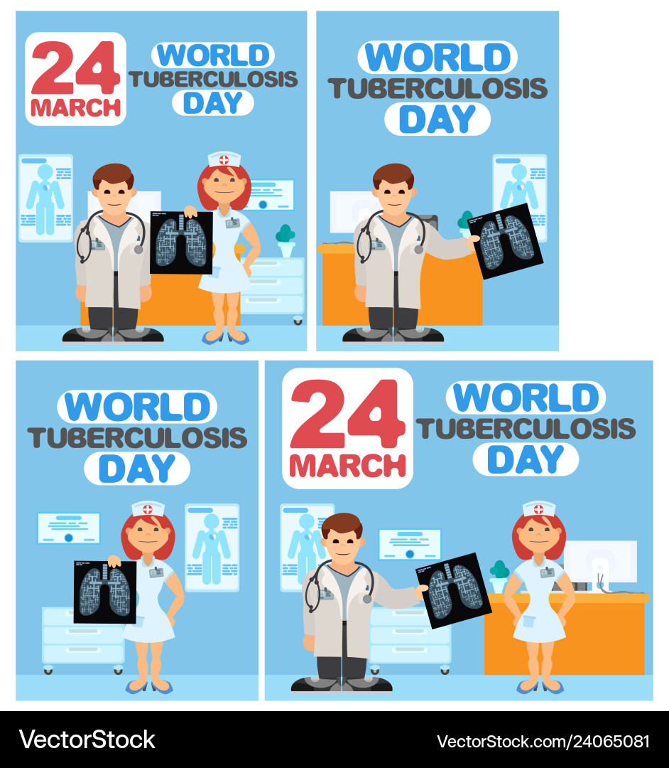 Several posters for a day of tuberculosis Vector Image