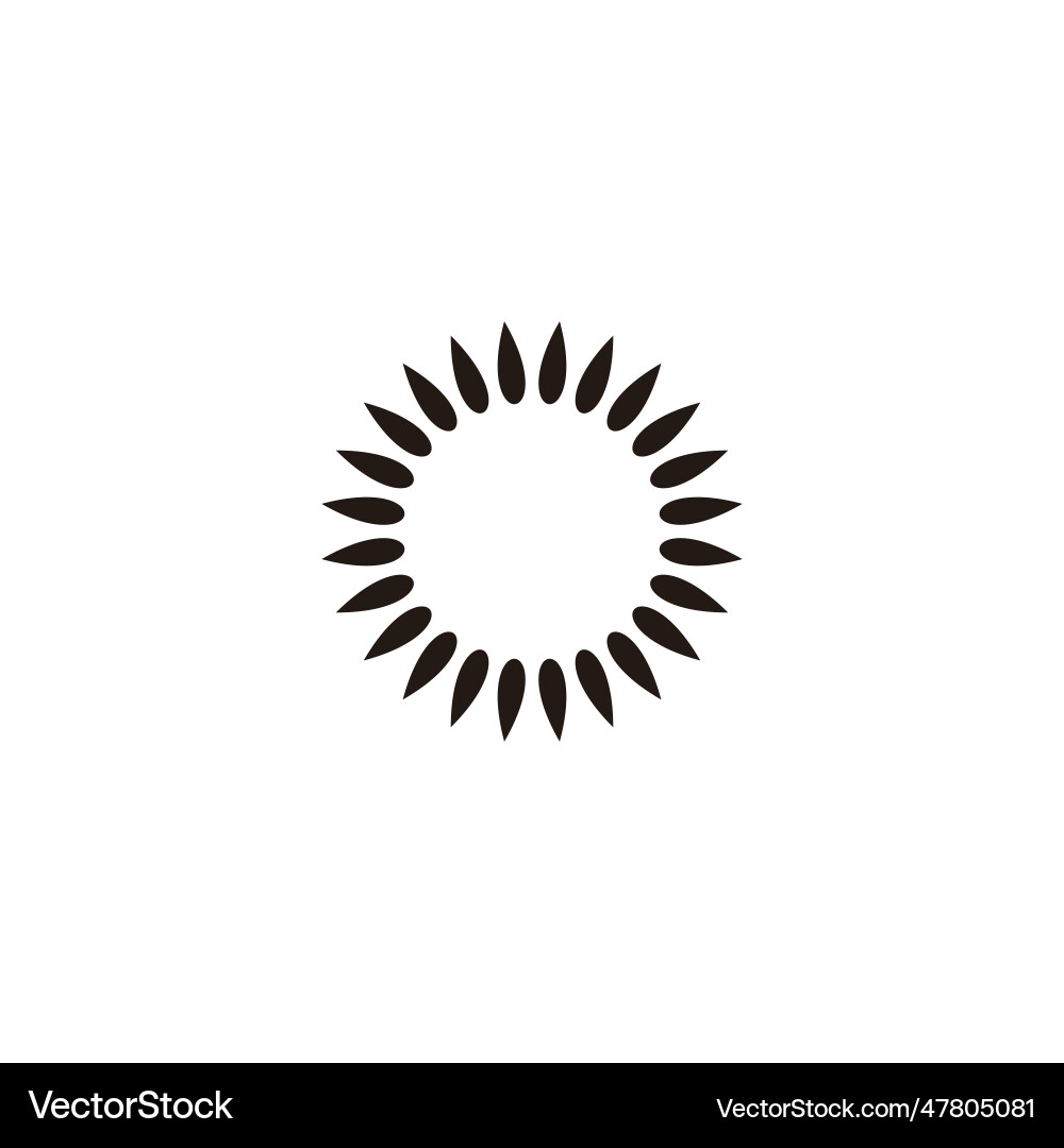 Sunflower geometric symbol simple logo Royalty Free Vector