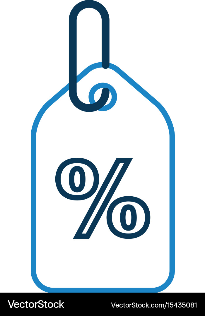 Tag with percent symbol Royalty Free Vector Image