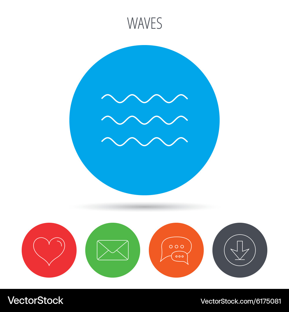 Waves icon sea flowing sign Royalty Free Vector Image