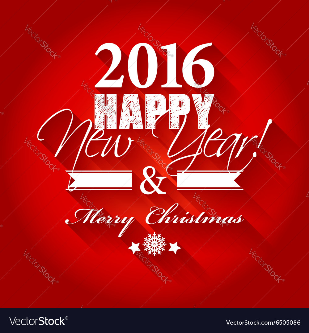 2016 happy new year and card merry christmas card Vector Image