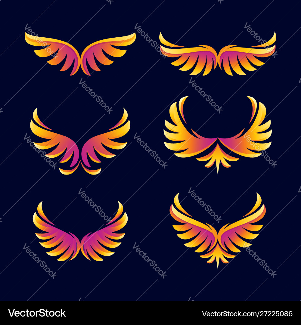 Abstract wing colorful premium logo template Vector Image
