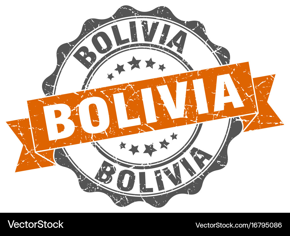 Bolivia round ribbon seal Royalty Free Vector Image