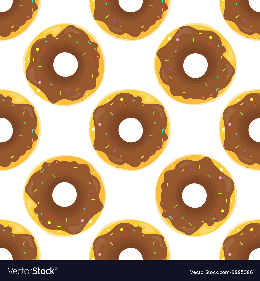 Donut seamless background texture pattern Vector Image